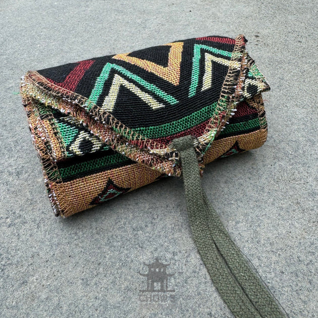 Green Aztec Pattern Sash | LARP Costumes