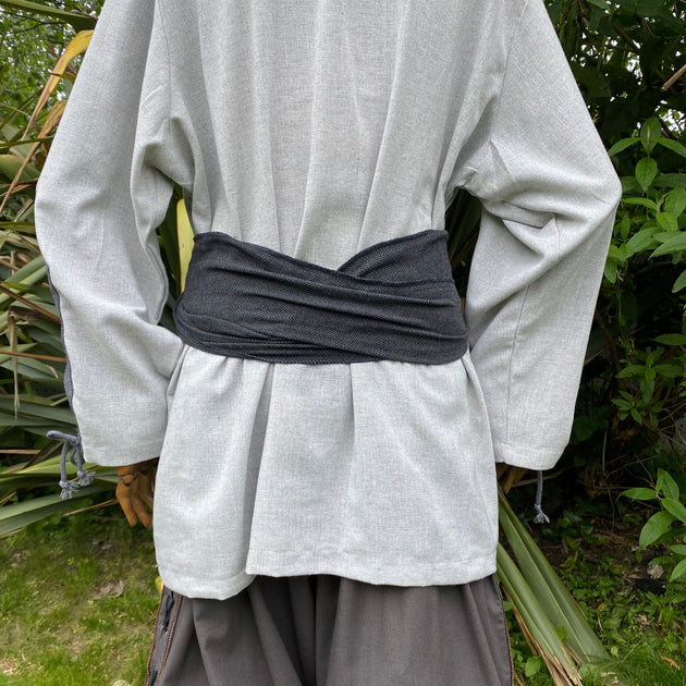 LARP Sash - Herringbone Black & Grey Wool – LARP Costumes