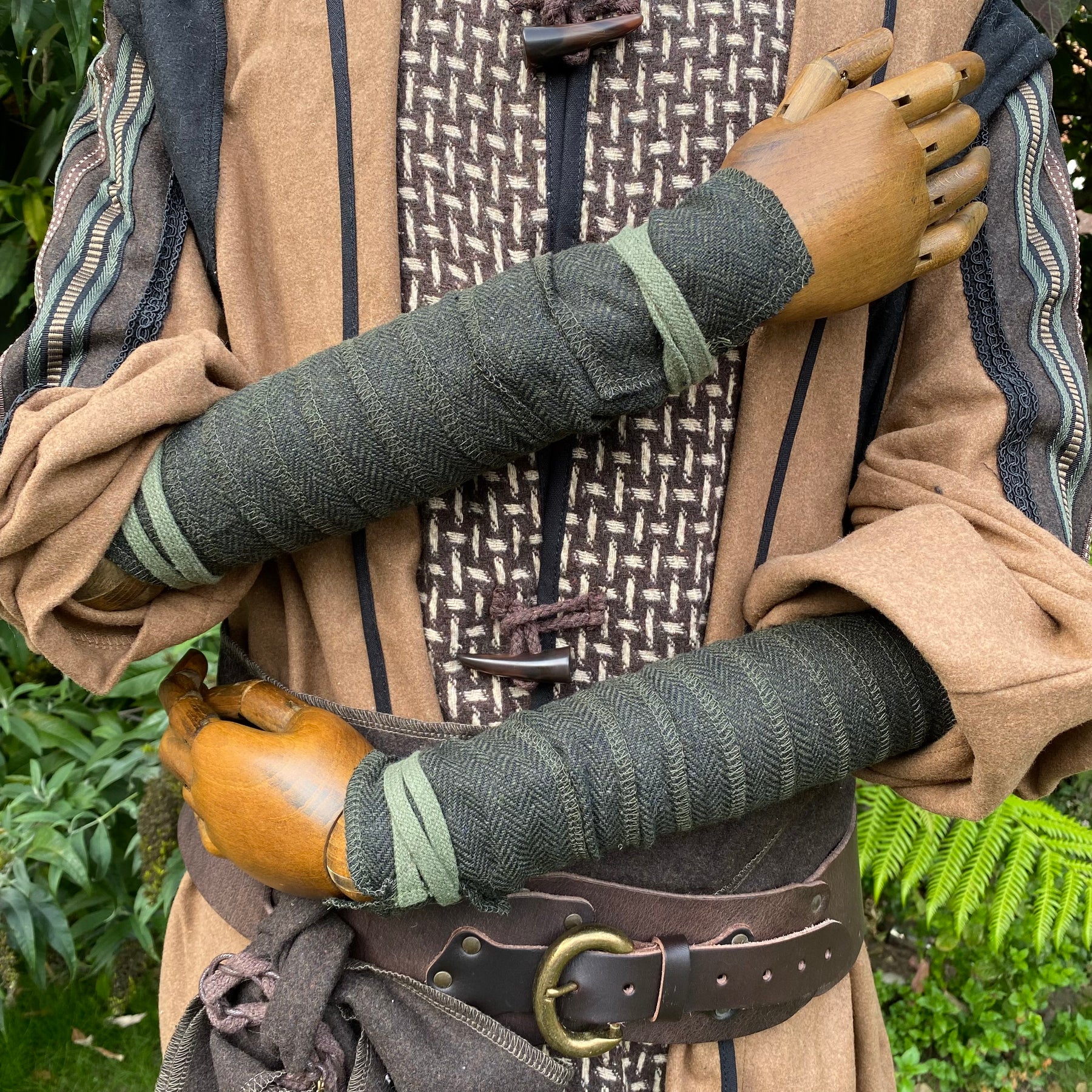 LARP Arm Wraps (Green Herringbone) from £22 | LARP Costumes