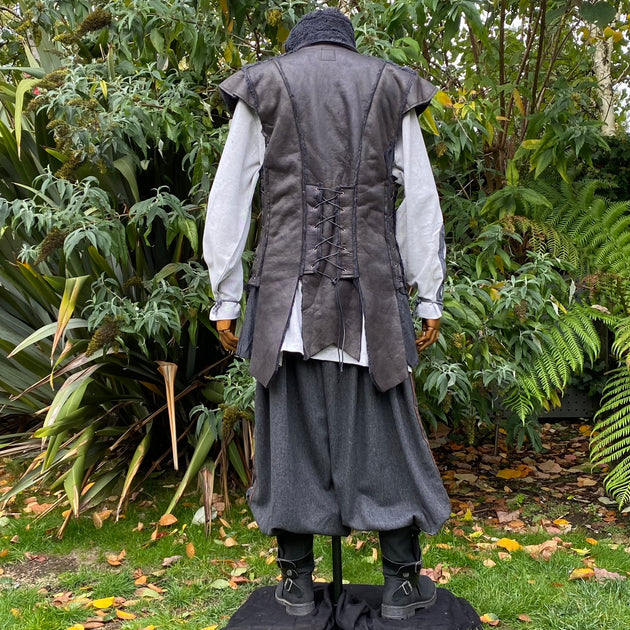 LARP Layered Leather Waistcoat (Black) – LARP Costumes