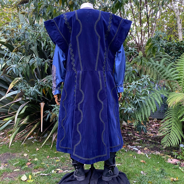 Panelled Waistcoat Suede Effect (Blue) – LARP Costumes