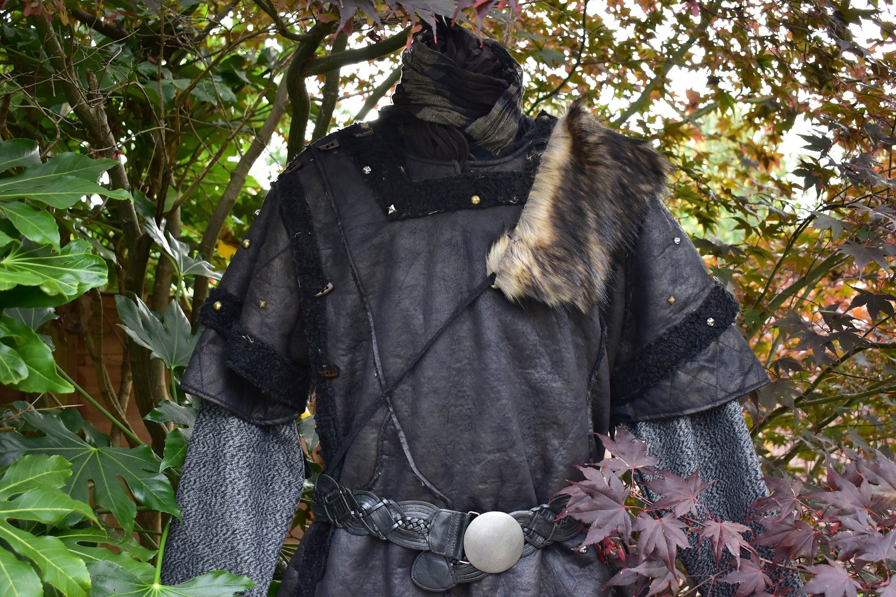 Viking Faux Leather Tunic/Jacket (Black) – LARP Costumes