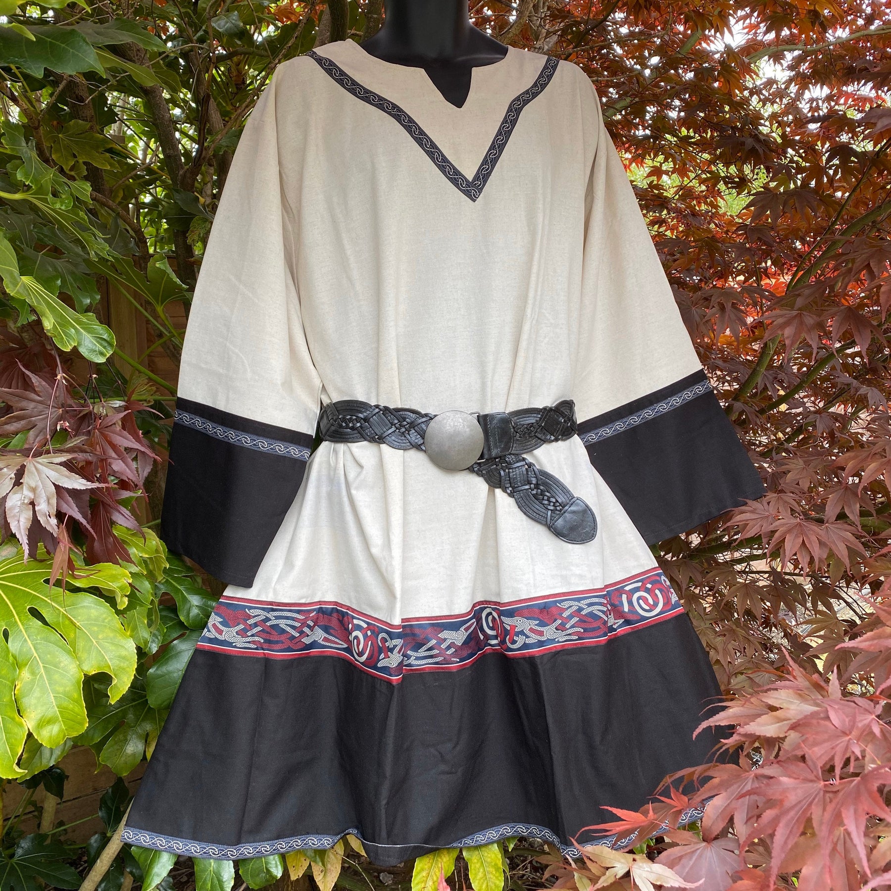 Viking Linen Tunic (Two-Tone White And Black) – LARP Costumes